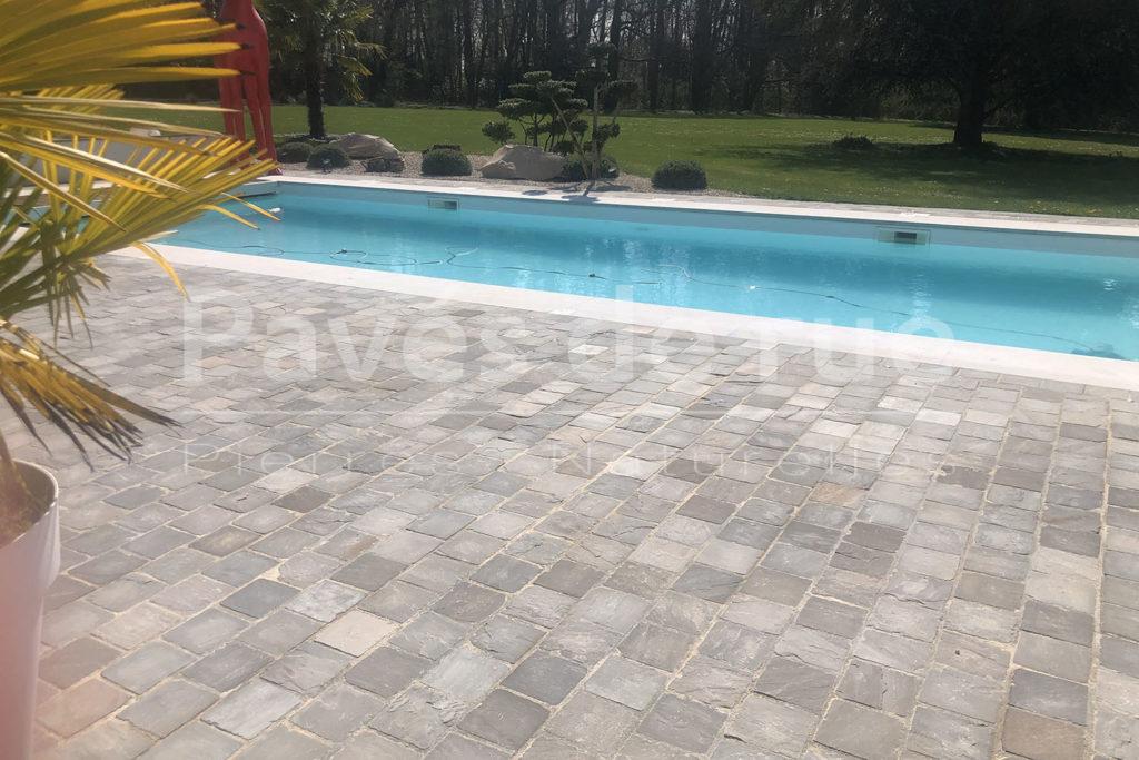 Pavé grès neuf kandla gris - Pavés de rue